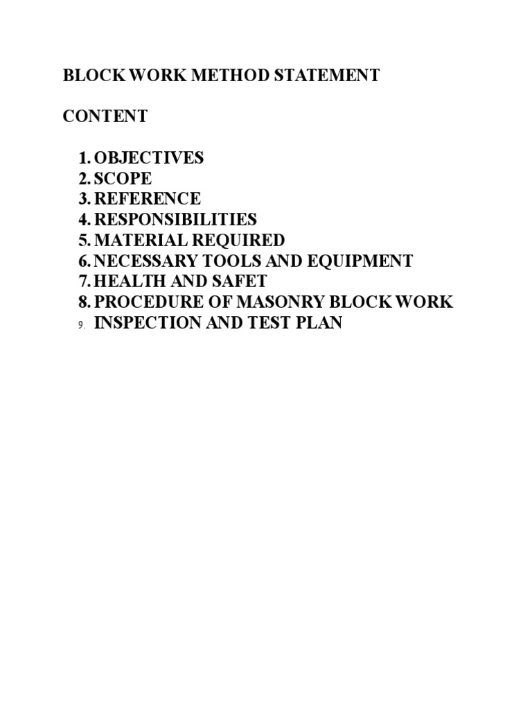 MS005 Block Work | PDF | Masonry | Specification (Technical Standard)