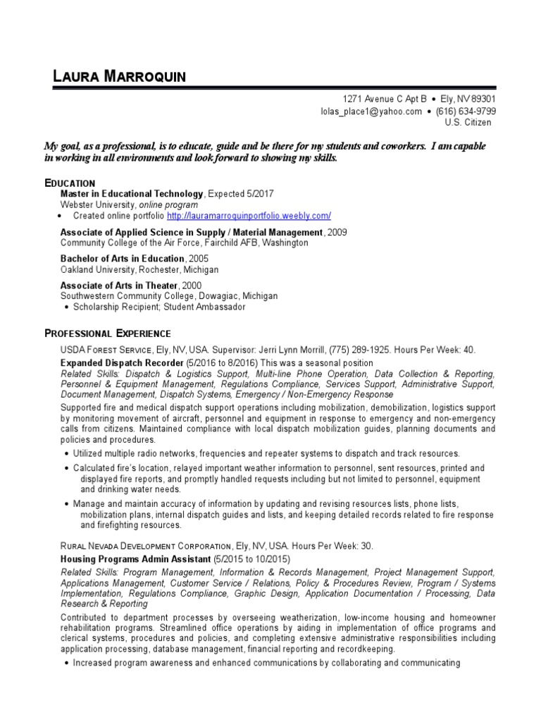 2017 Updated Resume For Portfolio | PDF | United States Air Force ...