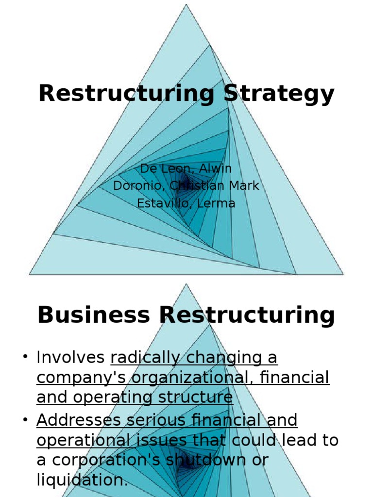 Group 5 Part 1 Restructuring Strategy PPT | Restructuring | Layoff