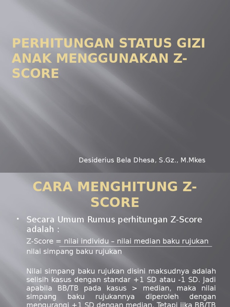 Perhitungan Status Gizi Anak Menggunakan Z-Score | PDF
