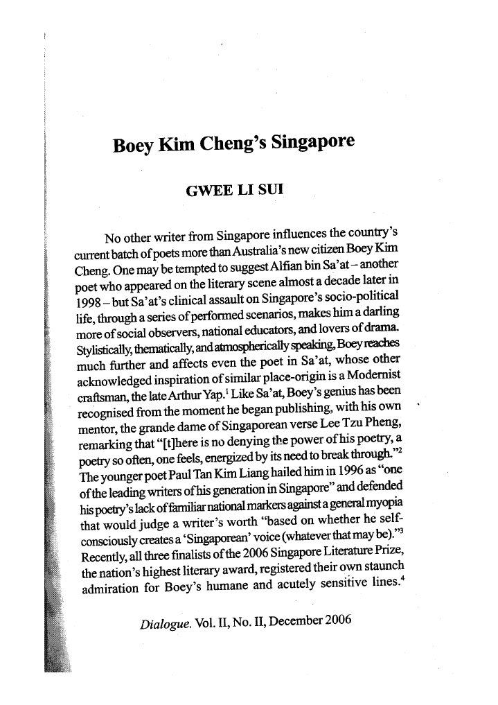 Gwee Li Sui Boey Kim Cheng's Singapore | PDF