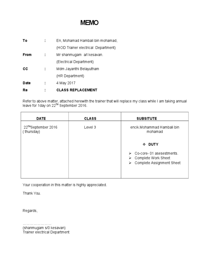 MEMO Class Replacement | PDF