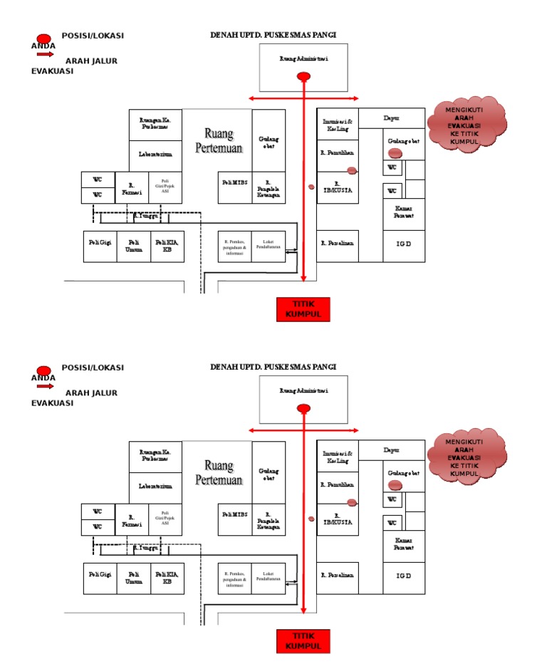DENAH PUSKESMAS Evakuasi | PDF
