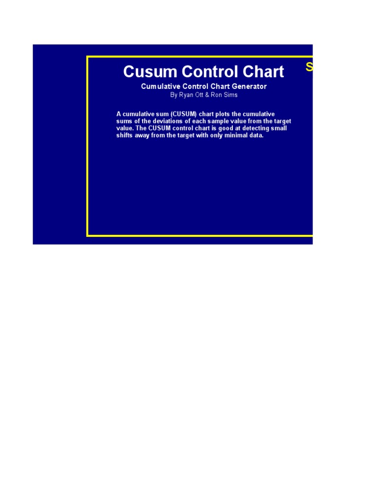 Cusum Control Chart: Step 1 | PDF | Standard Deviation | Statistics