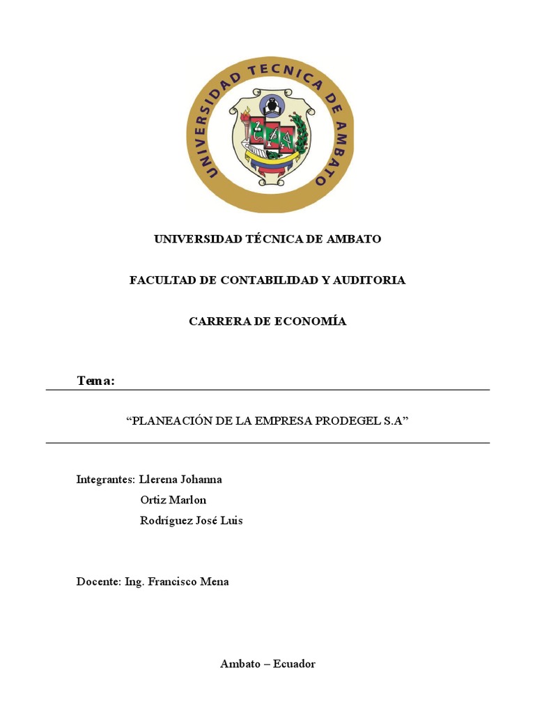 Empresa (PRODEGEL S.a) Informe | PDF