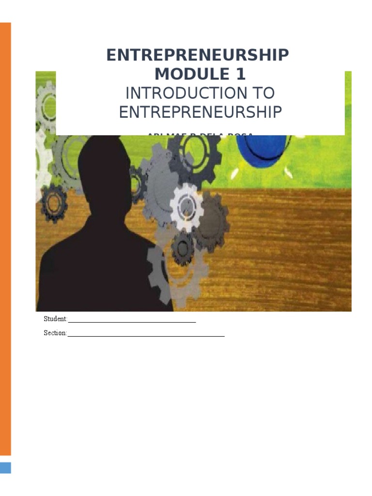Entrepreneurship Module 1 | PDF | Entrepreneurship | Economies