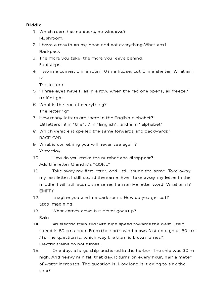 Riddle 5 | PDF