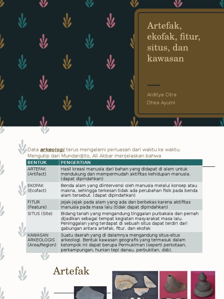 Ditya (Artefak, Ekofak, Fitur, Situs, Kawasan) | PDF | Seni