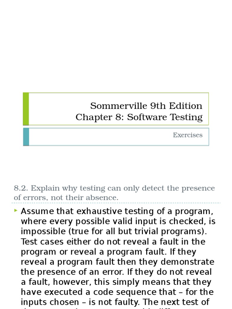 SE318 2016 Week2 Chapter8 | PDF | String (Computer Science) | Verification And Validation