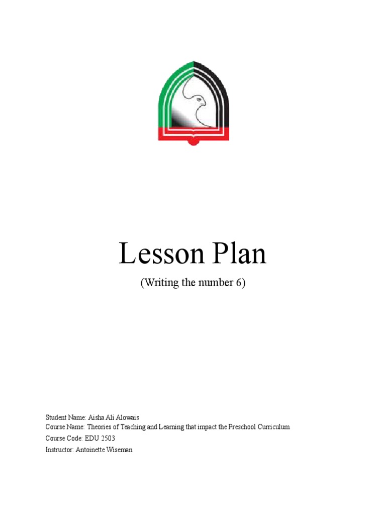 Counting Number 6 Lesson Plan 2 | PDF | Lesson Plan | Sharing