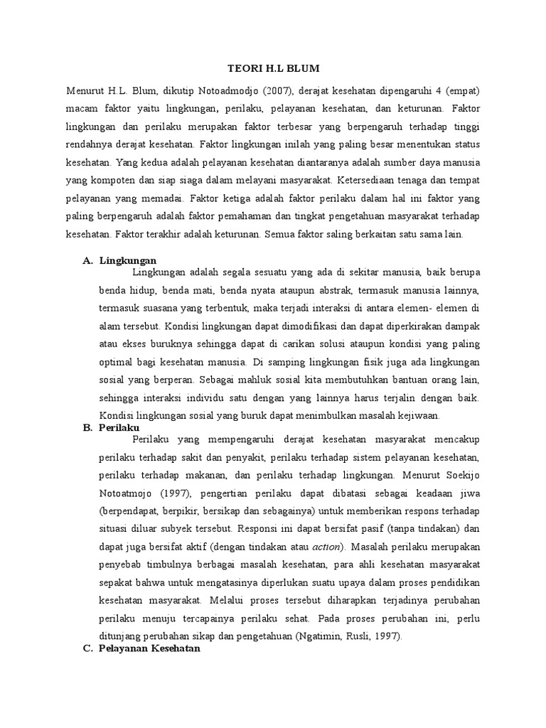 Teori HL Blum | PDF