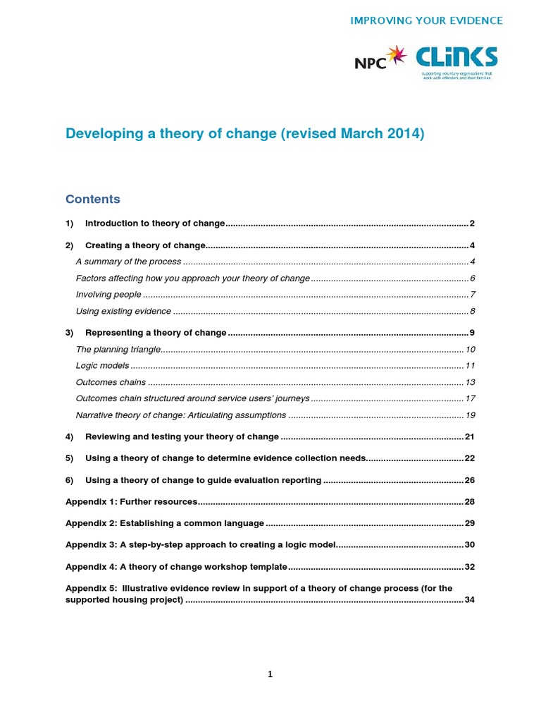 Theory of Change | PDF | Goal | Causality