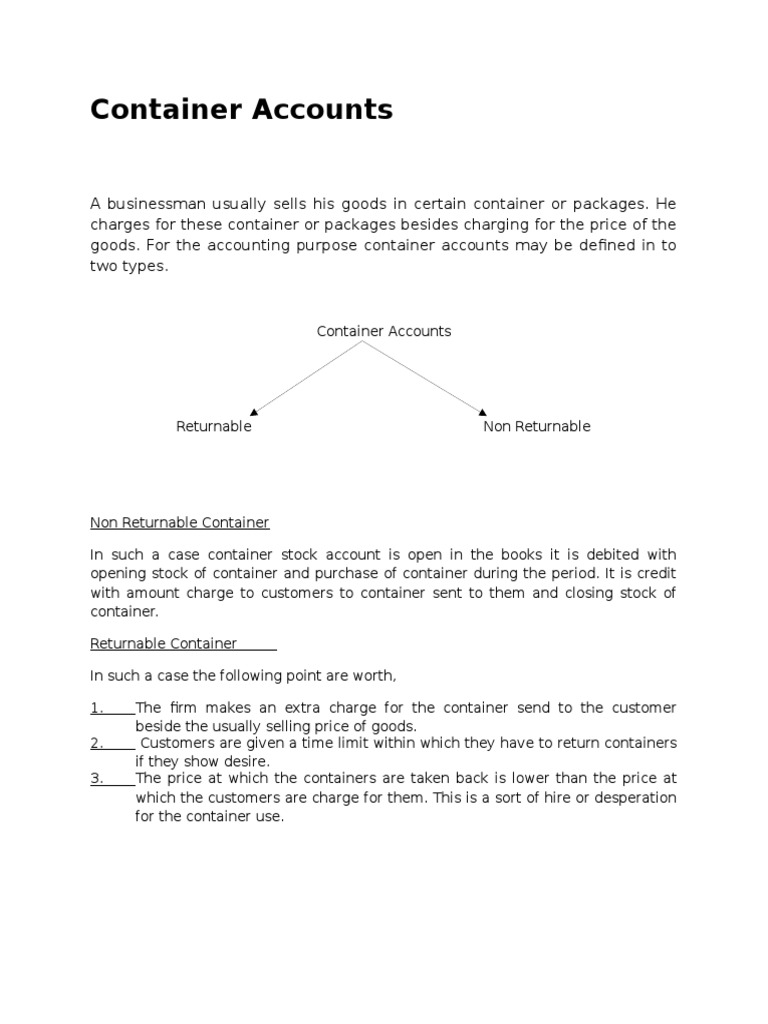 Container Account Types | PDF | Stocks | Debits And Credits