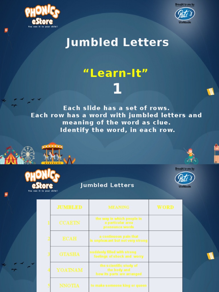 Jumbled Words for Class 2 Spelling Bee | PDF | Spelling | Test (Assessment)