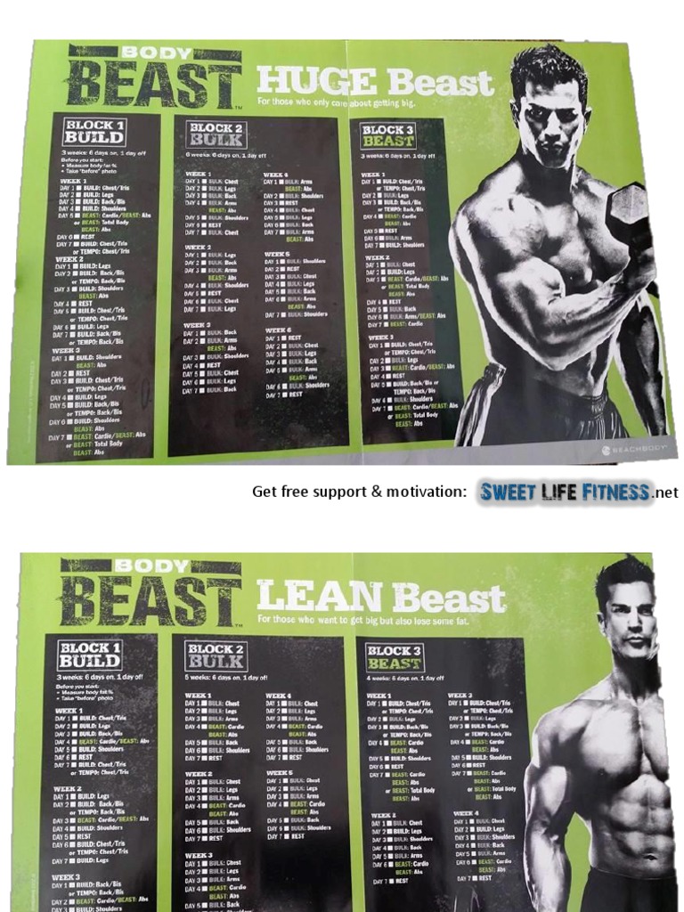 Body Beast Workout Schedule | PDF