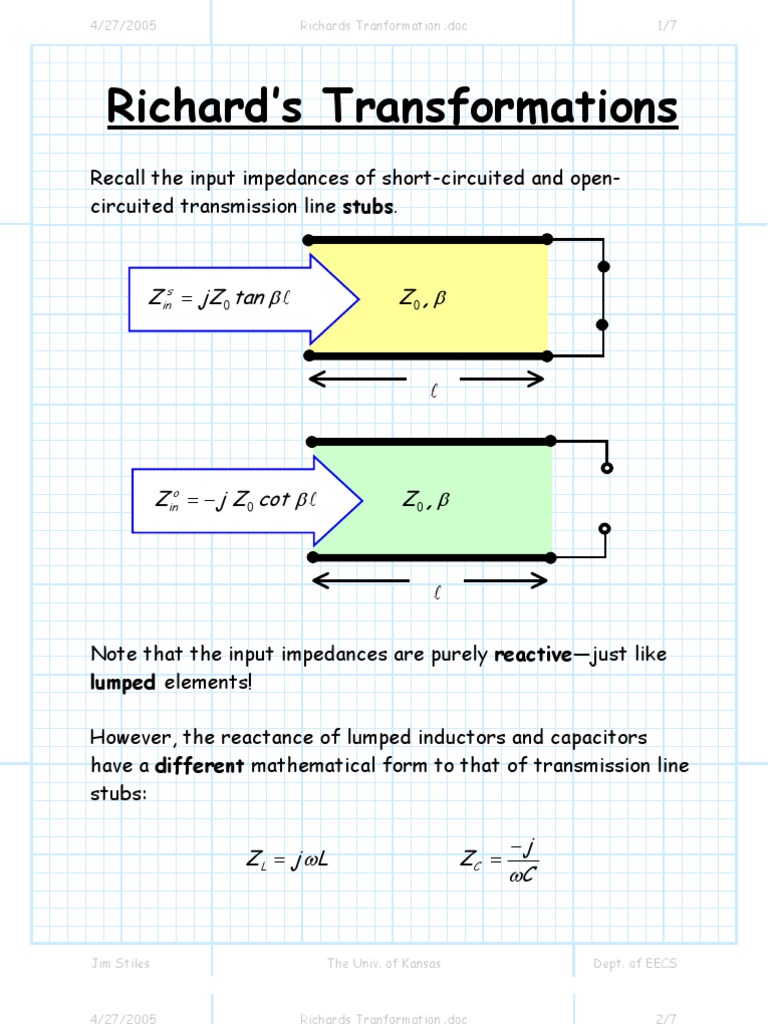 Richard's Transformations Explained | PDF | Electronic Filter ...