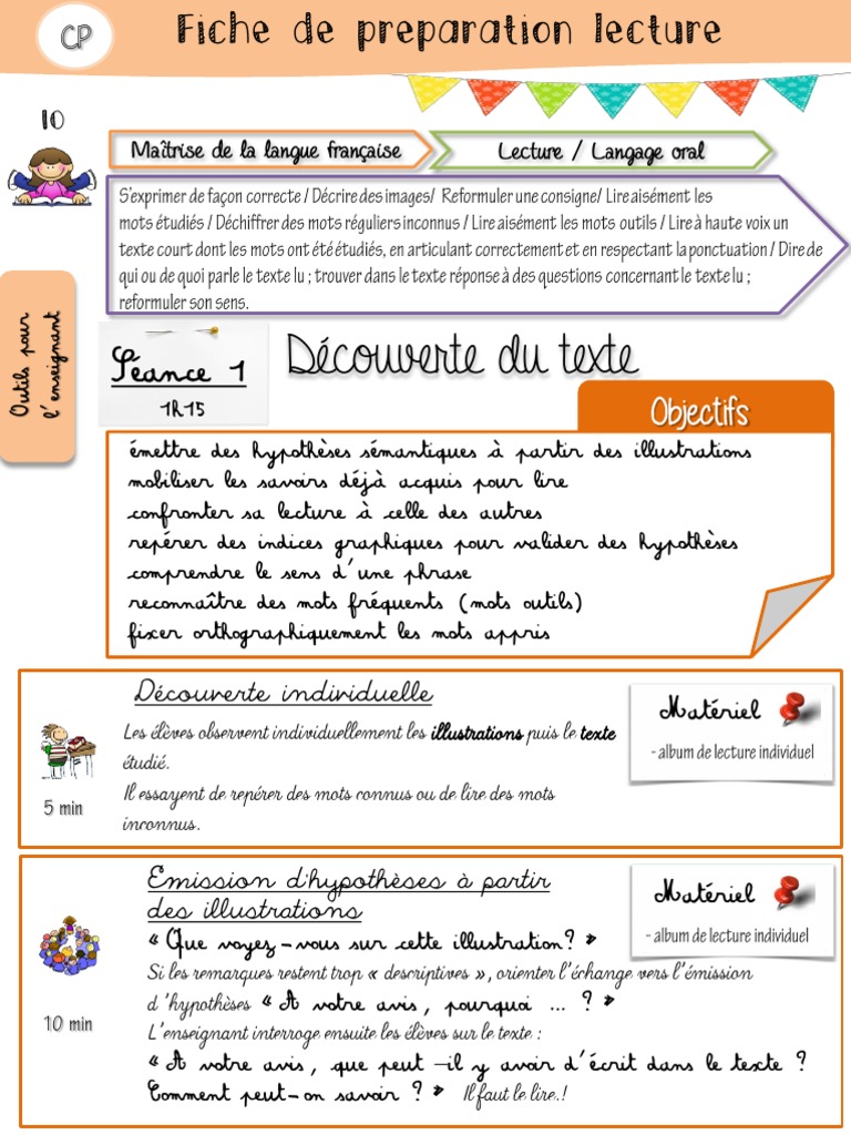 Lecture Fiche de Prep Type | Lecture (Processus) | Phrase