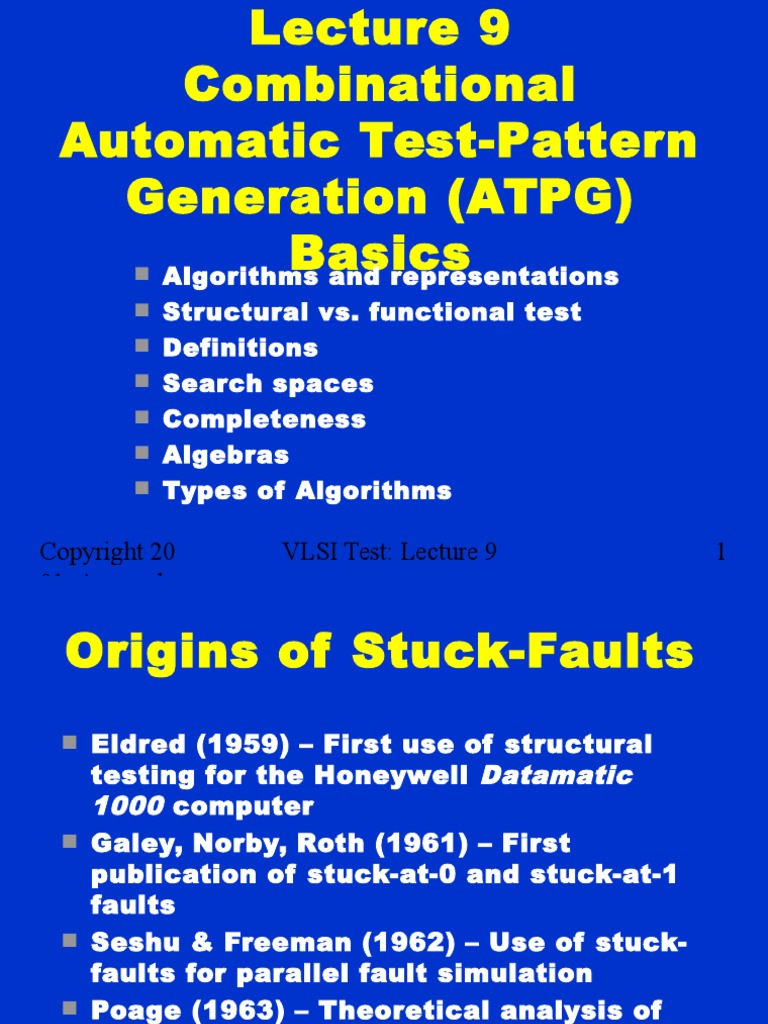 Combinational Automatic Test Pattern Generation Pdf Integer Time Complexity