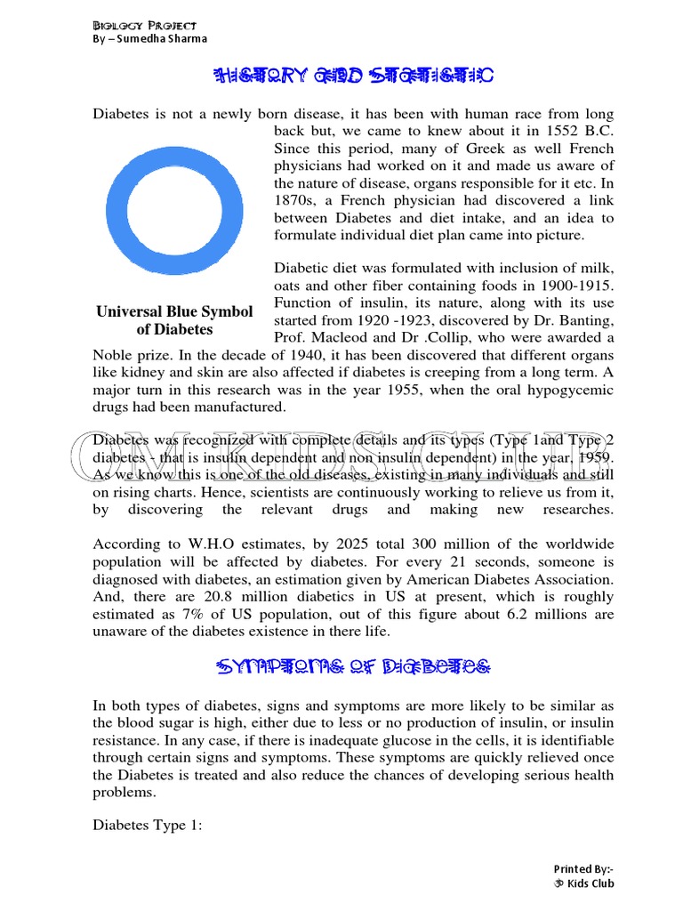 Diabetes Overview and Symptoms | PDF | Diabetes Mellitus | Diabetes ...