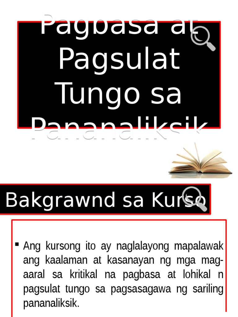 Pagbasa at Pagsulat Tungo Sa Pananaliksik | PDF