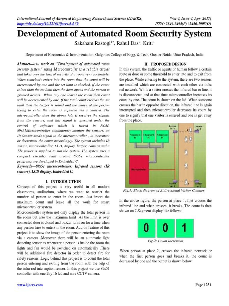 Development of Automated Room Security System | PDF | Microcontroller | Security Alarm