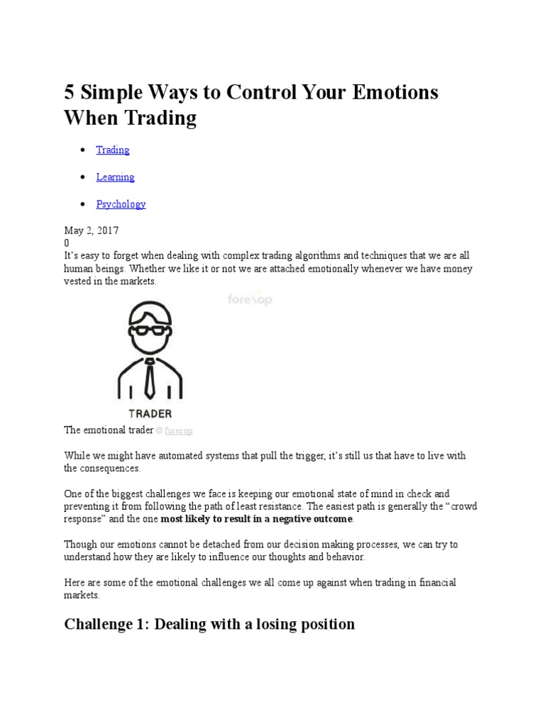 5 Simple Ways To Control Your Emotions When Trading | PDF | Emotions ...