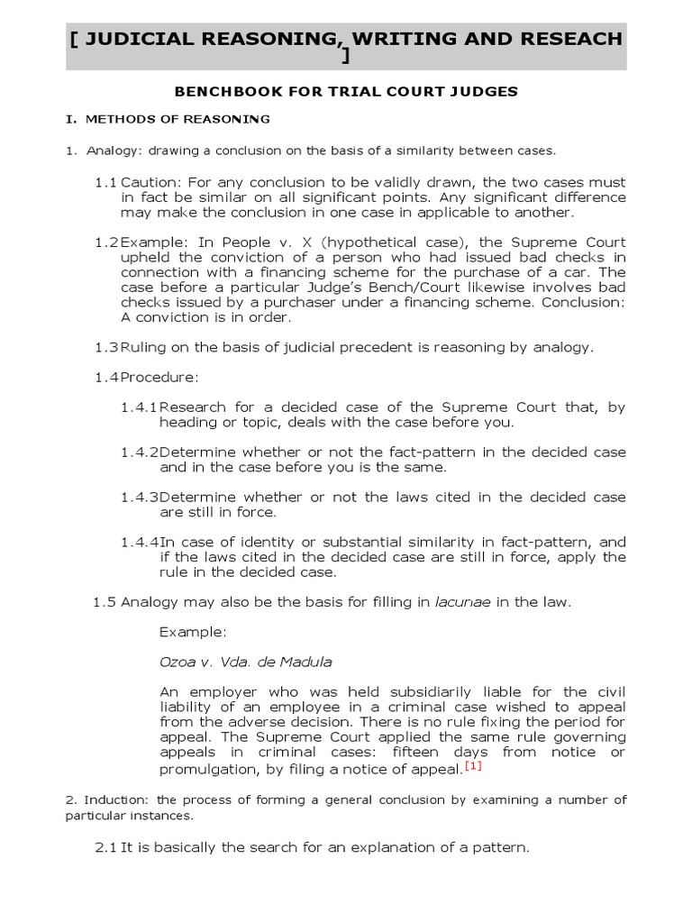 Benchbook - Judicial Reasoning | PDF | Equity (Law) | Sentence ...