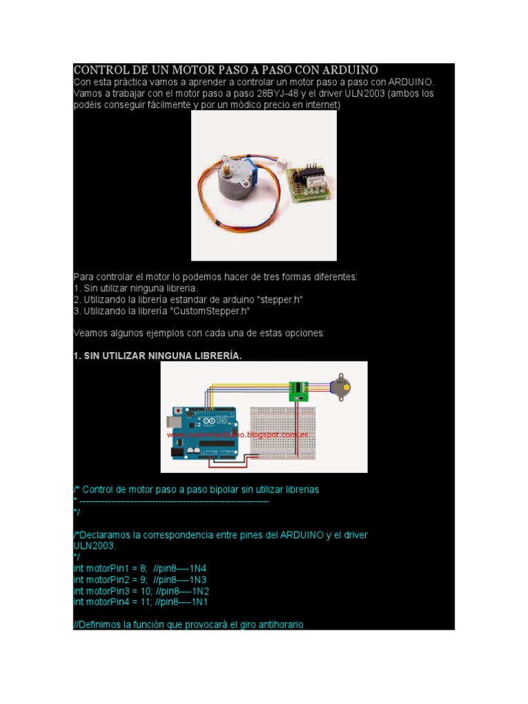 Control de Un Motor Paso A Paso Con Arduino | PDF