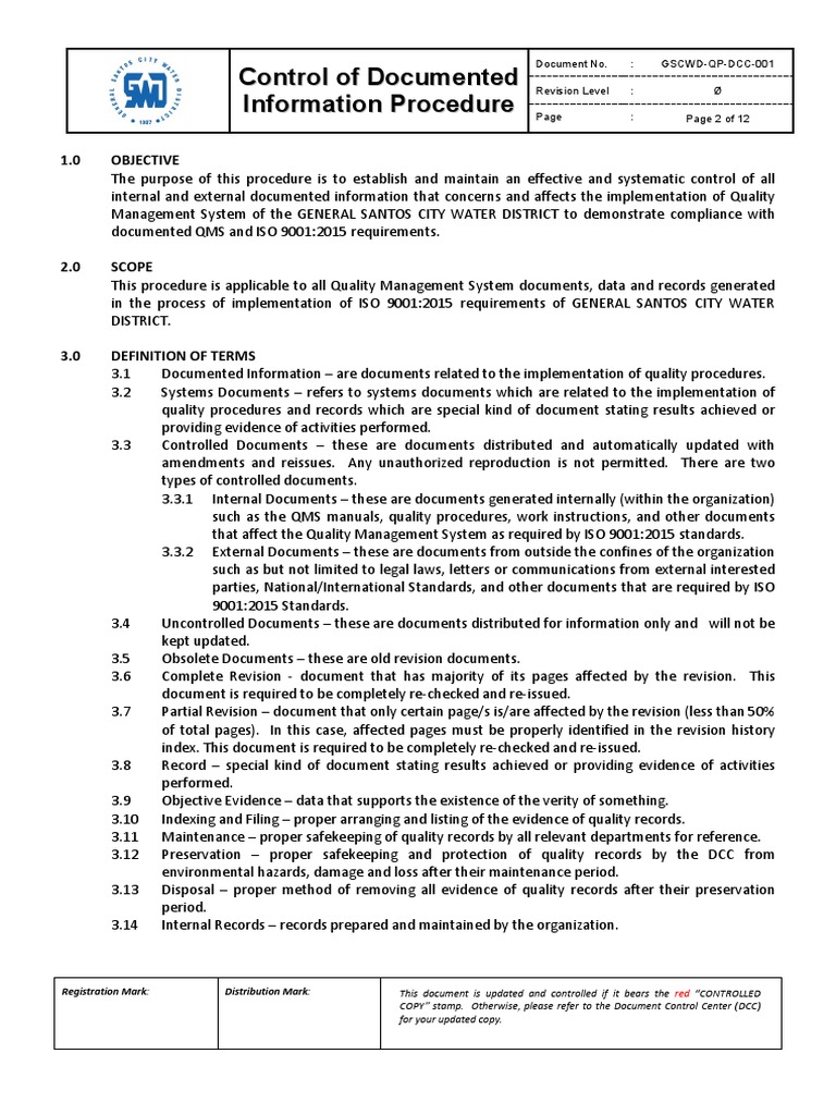 ISO 9001 Document Control Procedure | PDF | Quality Management ...