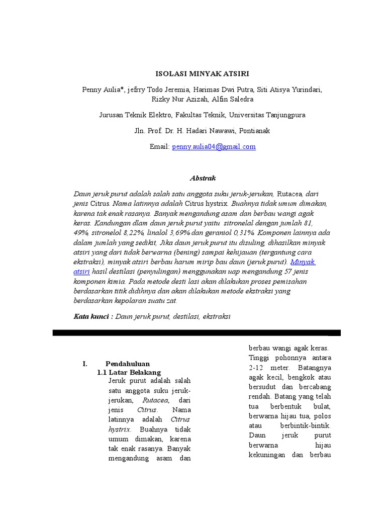 Isolasi Minyak Atsiri | PDF
