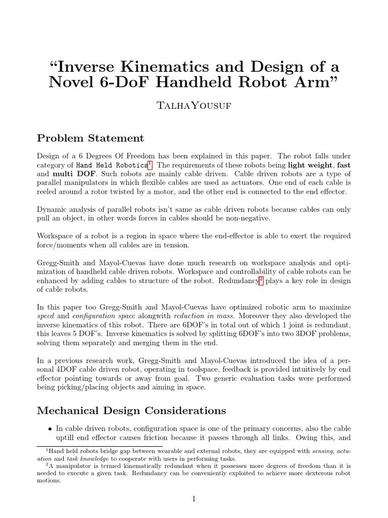 Robotics Assignment Robot Technology