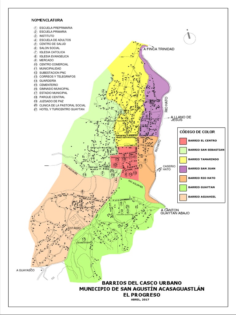 Barrios Municipio De San Agustín Acasaguastlán Geografía De