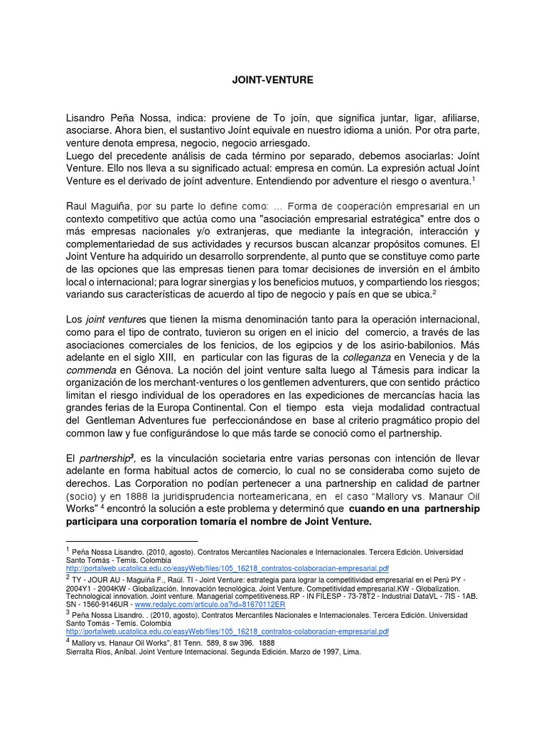 Joint Venture PDF | PDF | Proyecto conjunto | Business