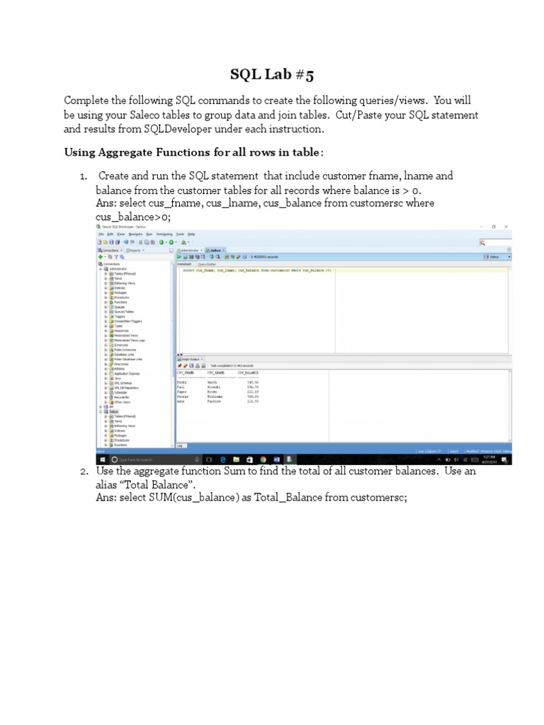 SQL Lab5 | PDF | Sql | Information Retrieval