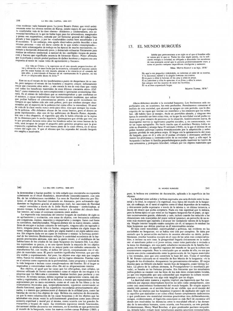 10a. Hobsbawm - El Mundo Burgués PDF | PDF | Clase media | Mujer