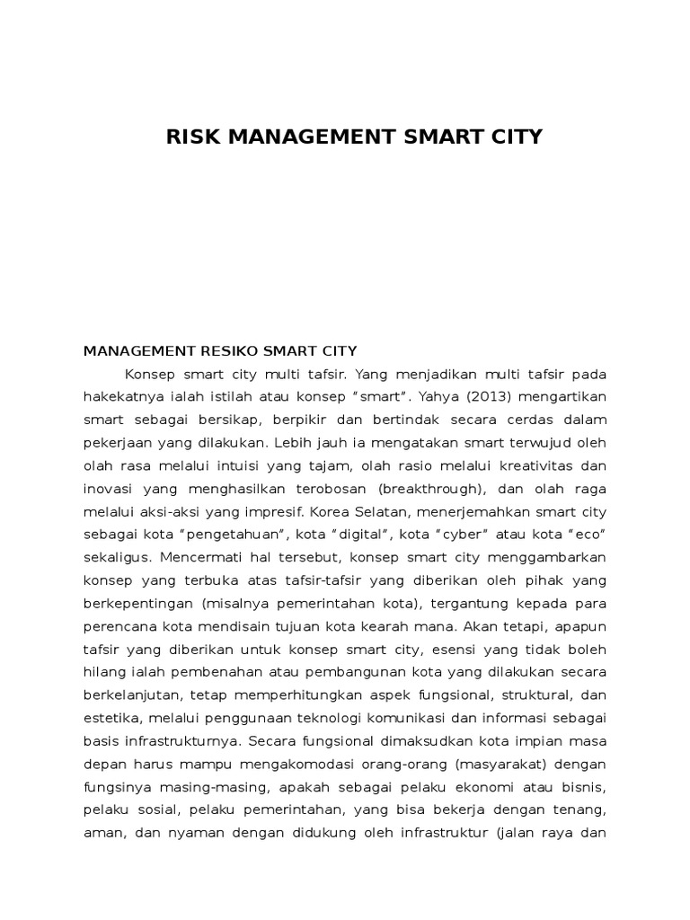 Uts PK Ana Management Resiko Smart City | PDF