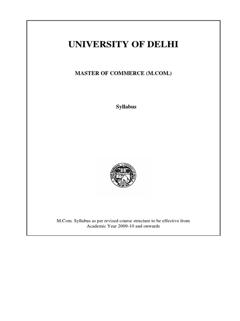 DU M.com Syllabus | PDF | Macroeconomics | Strategic Management
