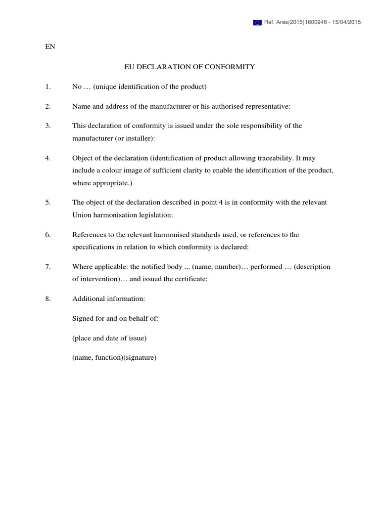 EU Declaration of Conformity-En | PDF