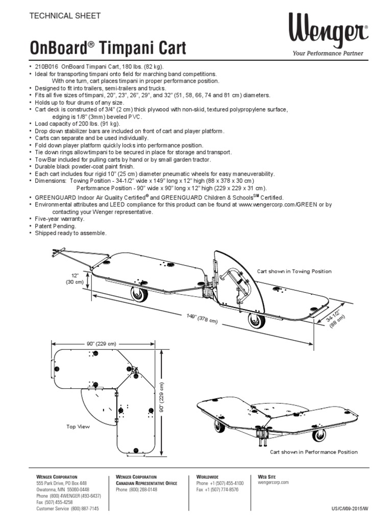 Wenger OnBoard Timpani Cart-TS | PDF | Trailer (Vehicle) | Transport