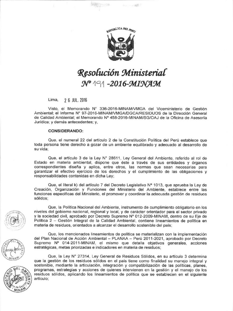 Plan Nacional de Gestion de Residuos Solidos 2016 2024 PDF | PDF | Degradación ambiental | Residuos