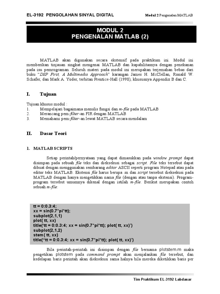 Modul 2 Matlab 2 | PDF