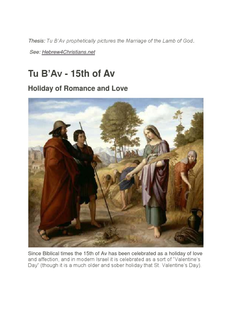 Tu B' Av (Marriage of The Lamb?) | PDF | Hebrew Words And Phrases ...