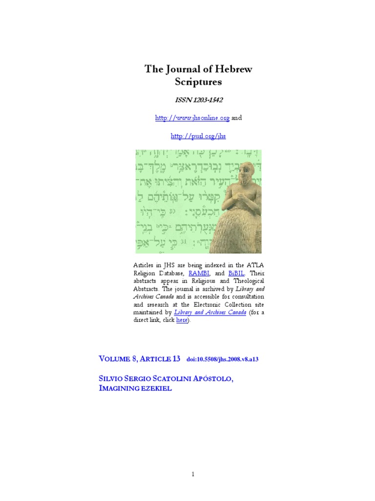 The Journal of Hebrew Scriptures: ISSN 1203-1542 | PDF | Biography ...