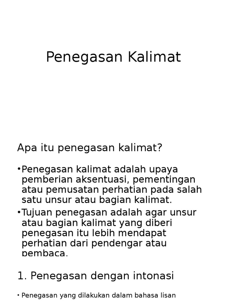 Penegasan Kalimat | PDF