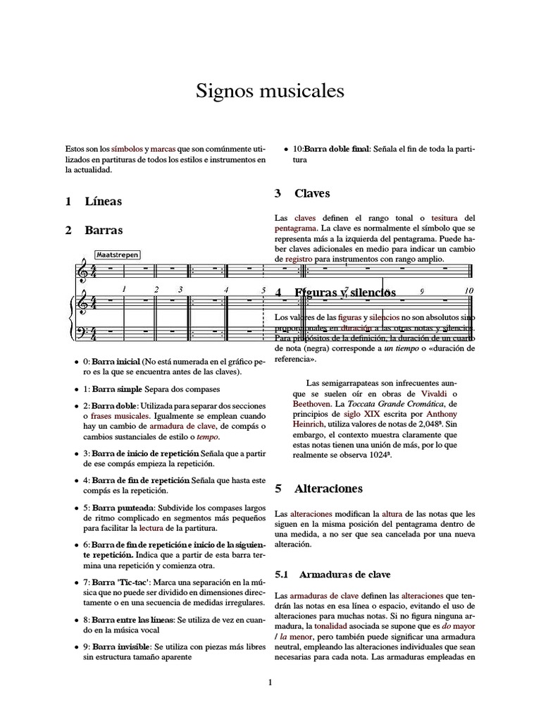 Signos Musicales | PDF | Clave | Notación musical