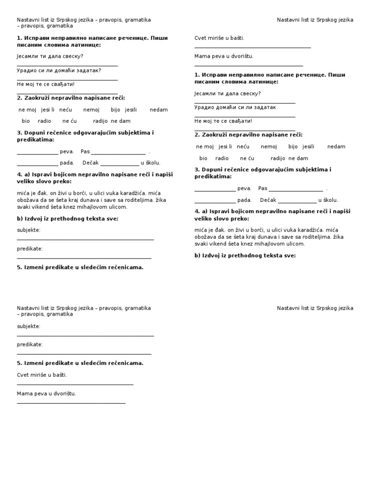 Srpski Jezik Za Drugi Razred | PDF