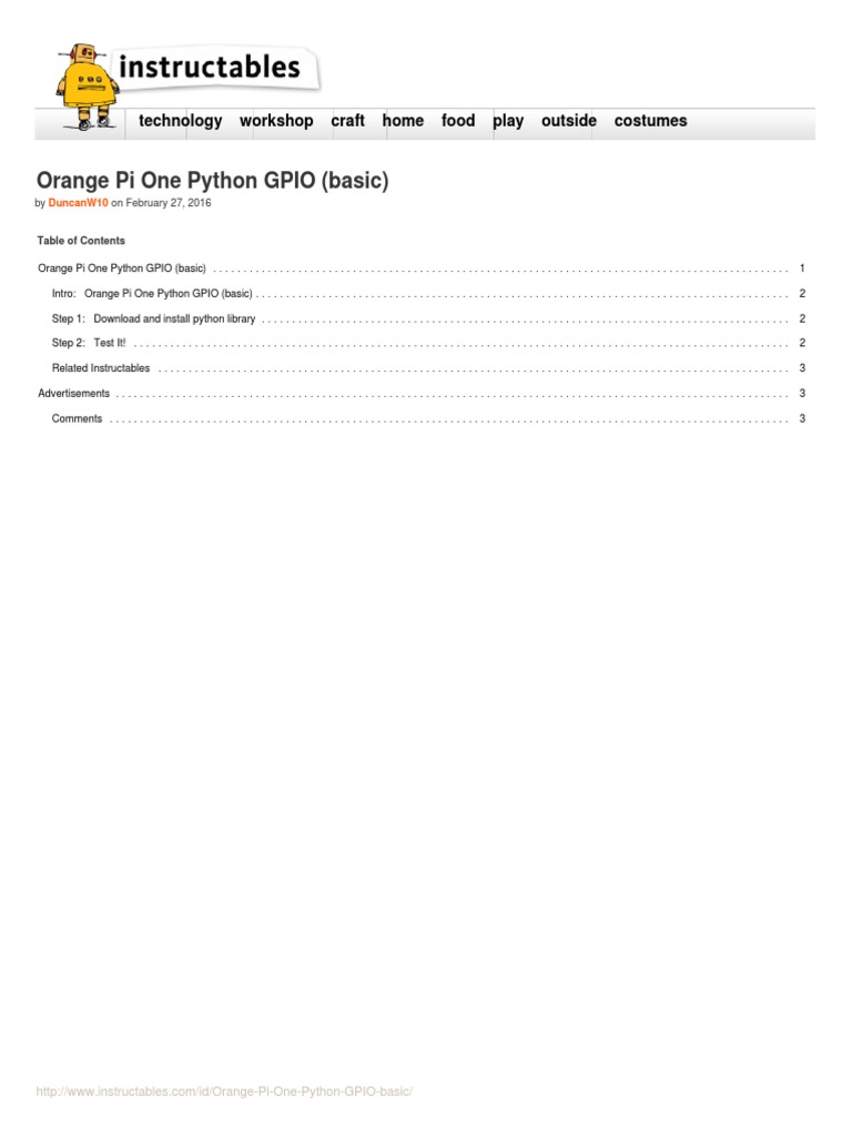 Orange Pi One Python GPIO Basic | PDF | Raspberry Pi | Digital Technology
