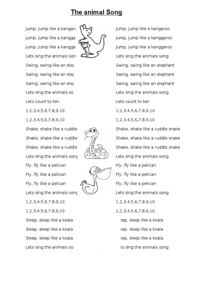 The Animal Song 3 Grado | PDF