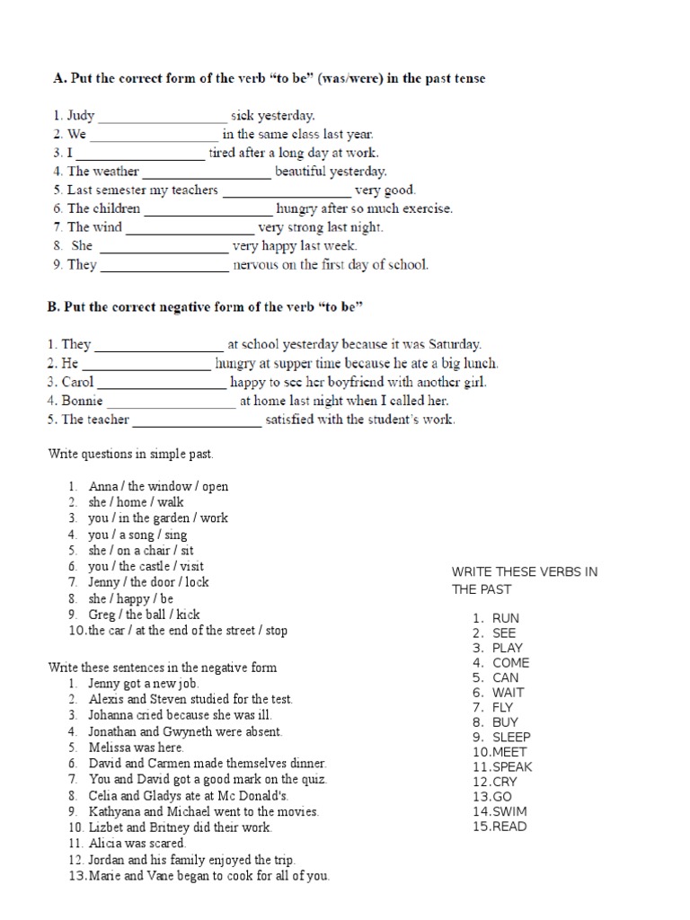 Past Simple Test | PDF