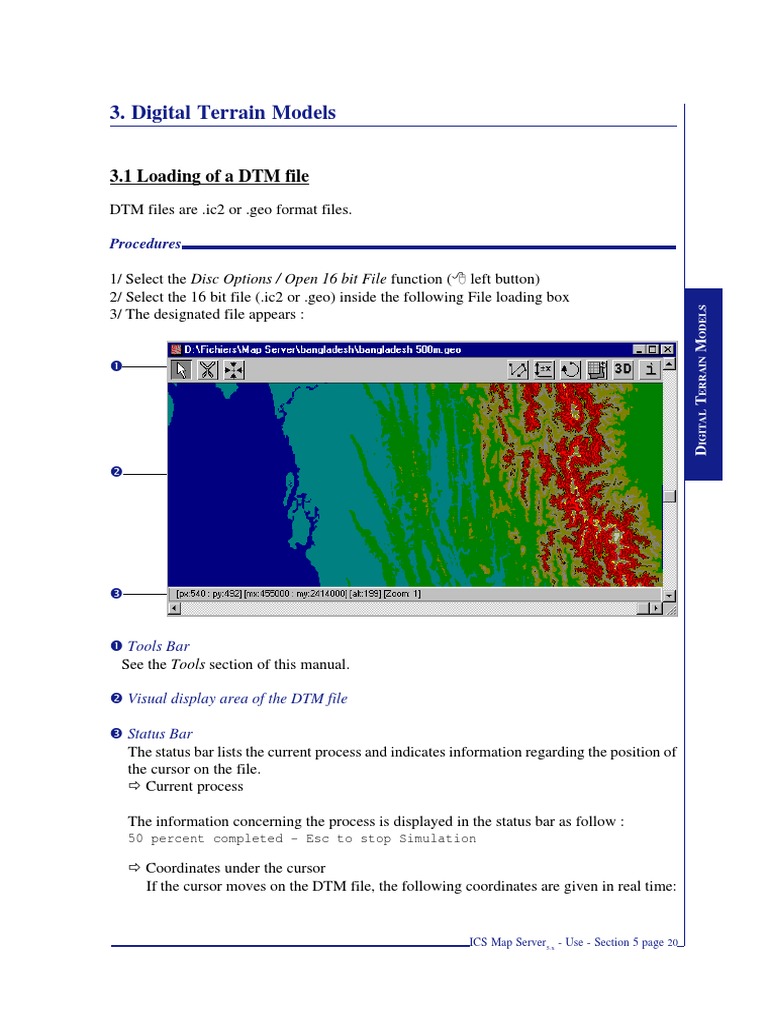 Digital Terrain Models: 3.1 Loading of A DTM File | PDF | Matrix ...